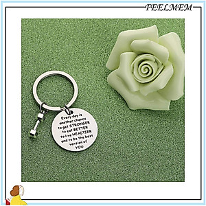FEELMEM Workout Jewelry Fitness Gift Bodybuilding Keychain Weight Lifting Gift for Fitness Lover Personal Trainer