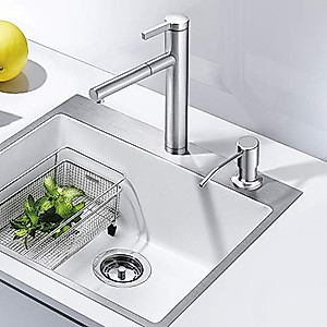 Built in Sink Soap Dispenser or Lotion Dispenser for Kitchen Sink Brushed Nickel Kitchen Sink Soap Dispenser Bar Sink Soap Dispenser with 17OZ Bottle