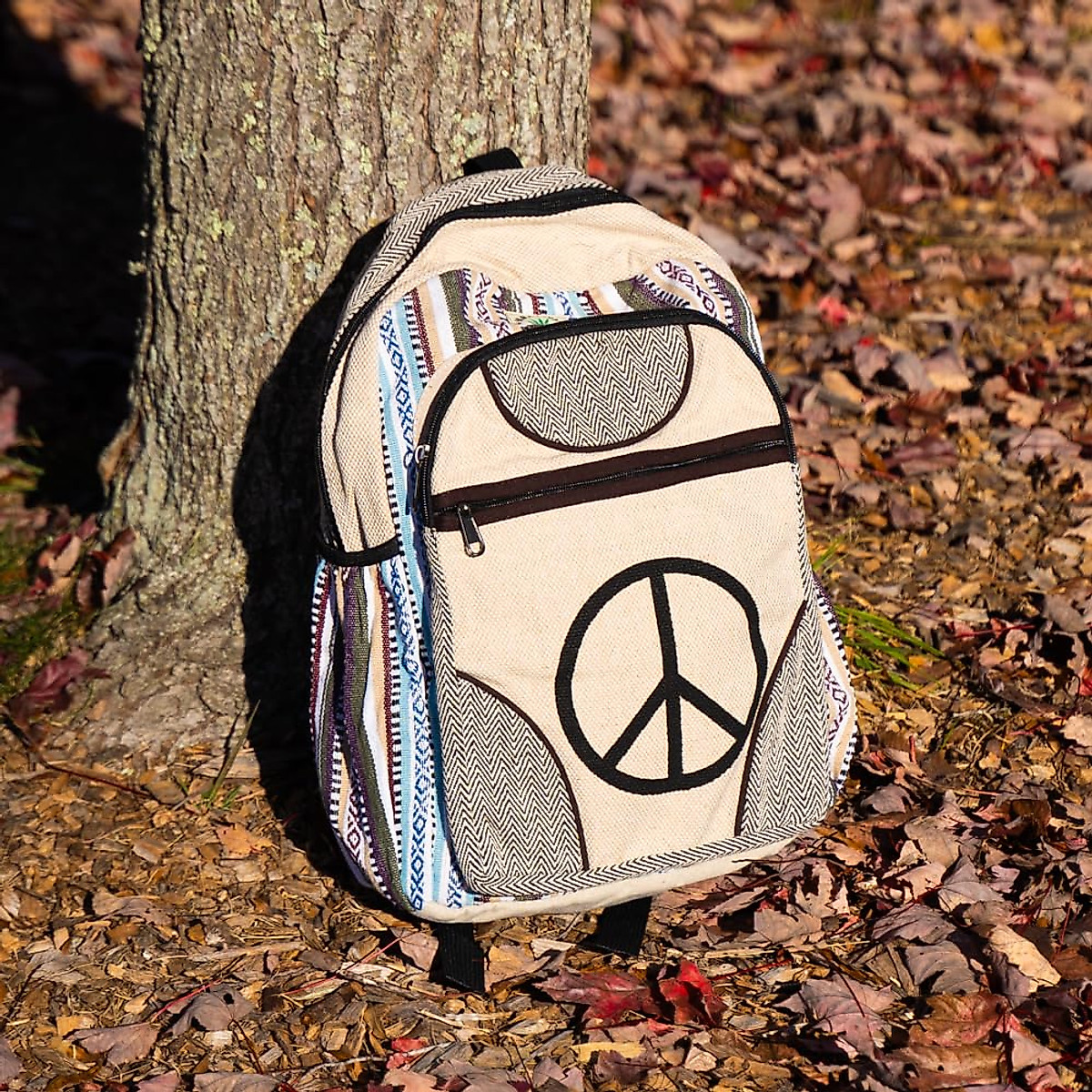 ThreadHeads Himalayan Hemp Simple Peace Backpack - 11"x16"