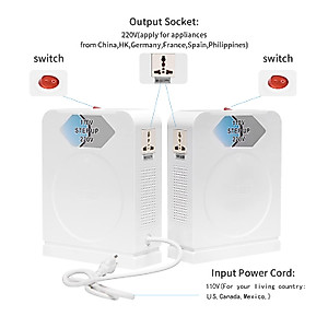 110v to 220v Step up Converter watts with 220V Output for Using and China Appliance in Europe Quantity (2000W)