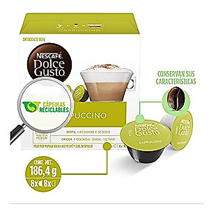 NESCAFÃƒâ€° Dolce Gusto Coffee Capsules Cappuccino, 16 Count (Pack of 3)