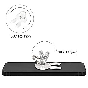 uxcell Transparent Phone Ring Holders, Diamond Clear Finger Grip Stand for Phone, Case, Tablet (Rabbit Shape), 2Pcs