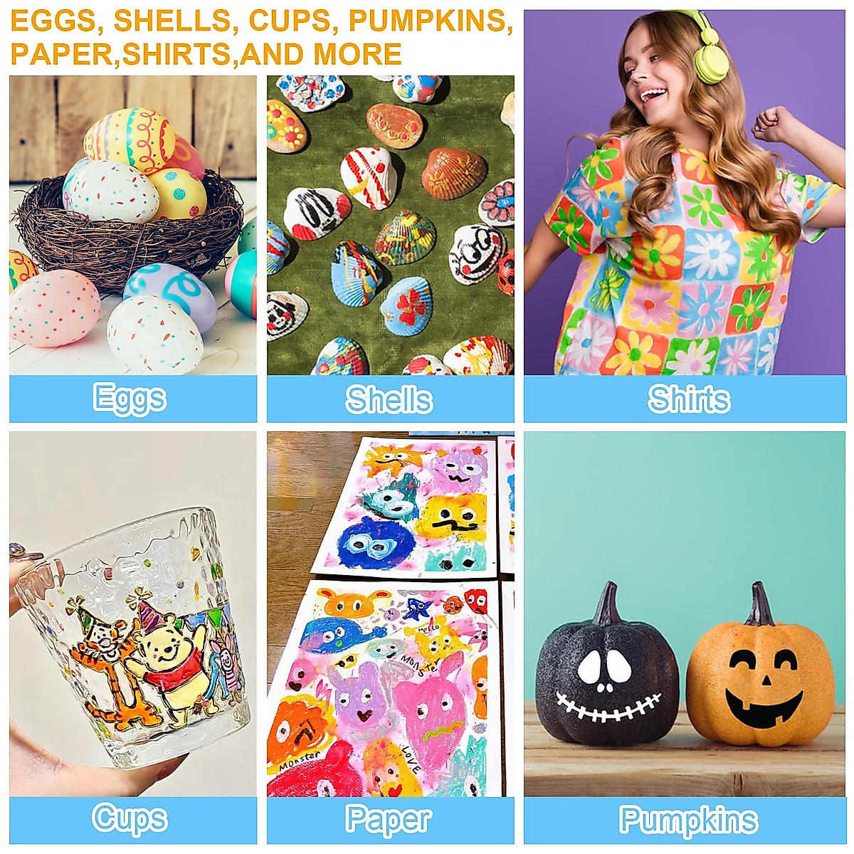 AROIC 36 Pack Acrylic Paint Pens——Writing on Any Material, Rock, Ceramics, Glass, Wood and More, Used for DIY Craft.