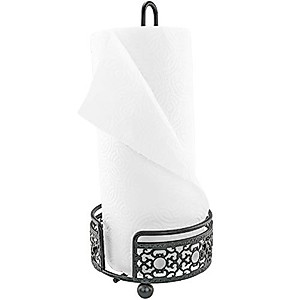 Southern Homewares Countertop Paper Towel Holder or Dispenser Patterned Metal Black Rustic Victorian like Wrought Iron
