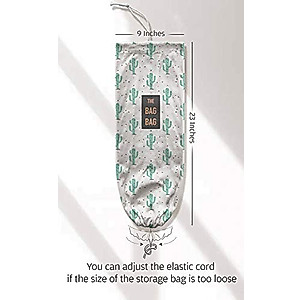 Cactus Plastic Bag Holder and Dispenser, Grocery Shopping Bags Carrier, Garbage Bag Organizer for Kitchen,Cactus Home Kitchen Décor, Gifts for the Holiday/Housewarming/Family/Friends,23x9 inch