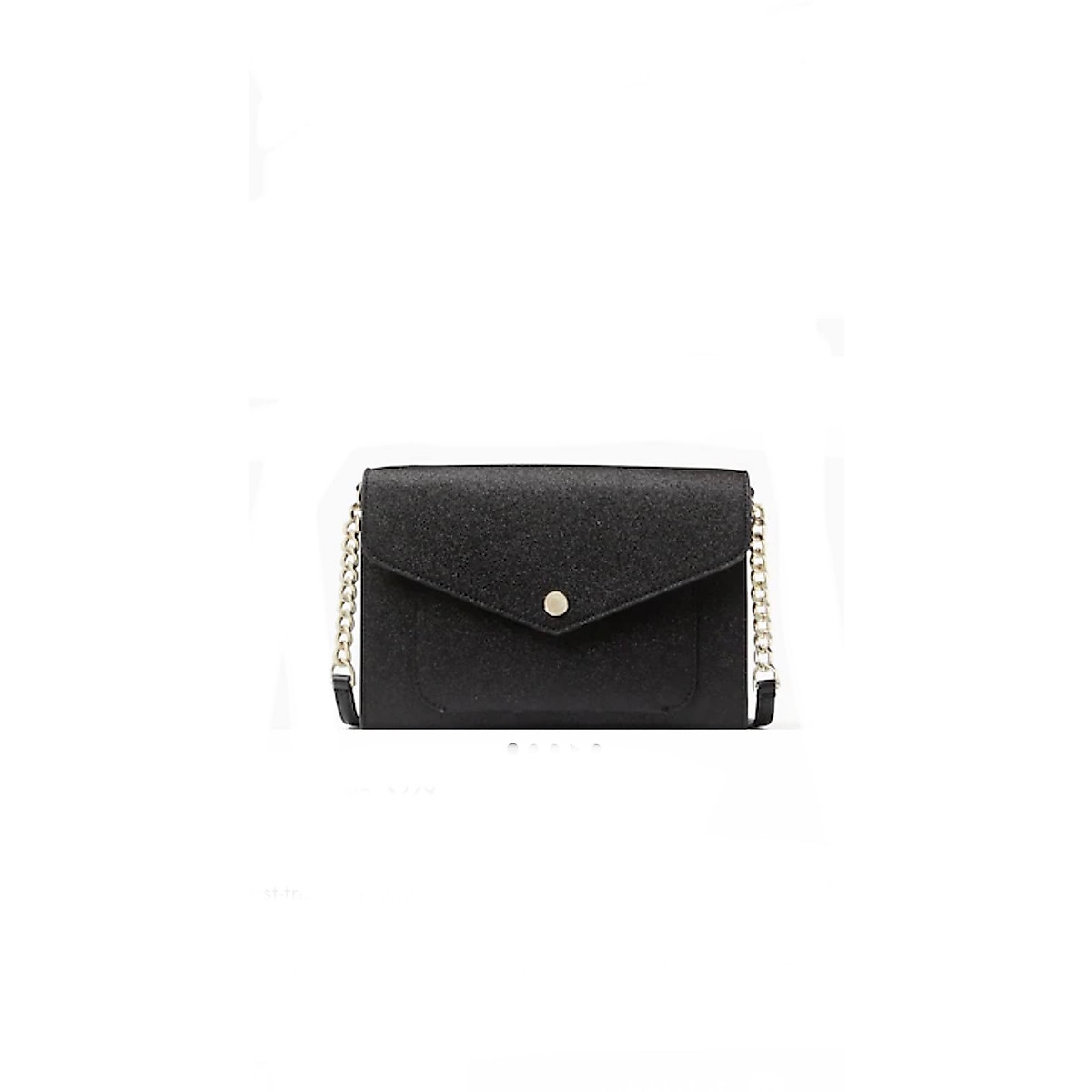 Kate Spade Tinsel Flap Glitter Crossbody Purse (Black)