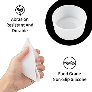 TFQXA1Z 4 Pack Silicone flask Boot, Protective Silicone Boot for 12oz - 40 oz, BPA Free Anti-Slip Water Bottle Sleeve for Stl Cup Accessories (Black)