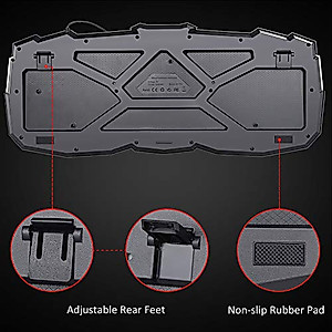 BlueFinger Gaming Keyboard Mouse Headset Combo,USB Wired Crack Backlit Keyboard,114 Keys Letters Glow LED Keyboard,Red LED Light Headset for Laptop PC Computer Work and Game