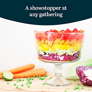 Libbey Selene Footed Glass Trifle Bowl, 9-inch