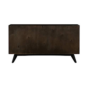 Loft 6-Drawer Acacia Mid-Century Modern Bedroom Dresser, 63" Wide, Brushed Brown-Grey