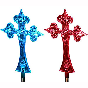 Unido Box Cross Solar Garden Stake Light LED Color-Changing, Set of 2
