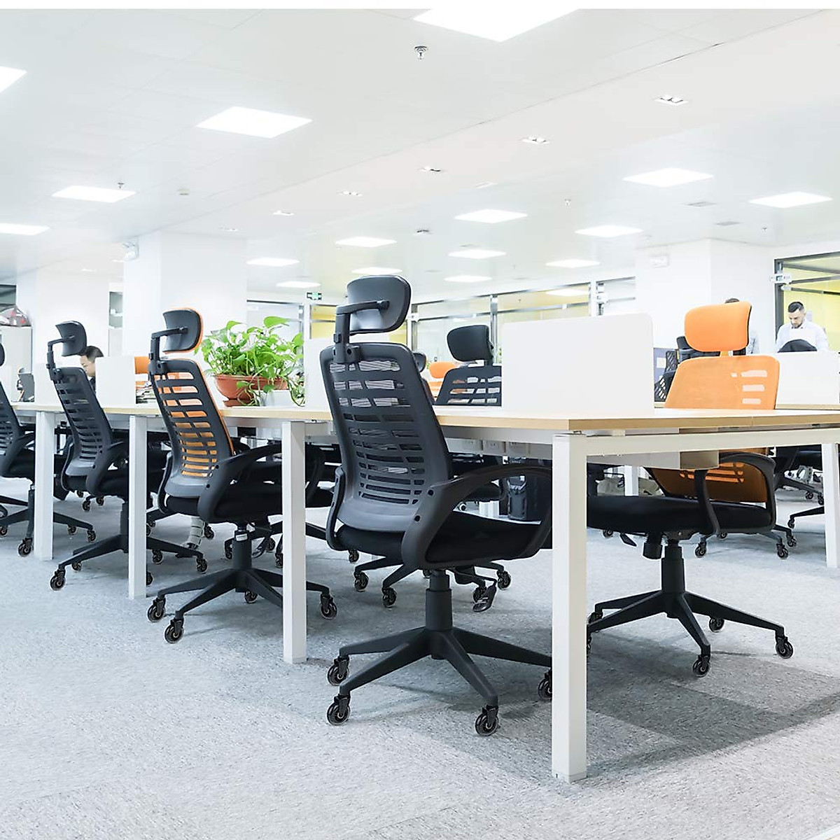 8T8 Office Chair Caster Wheels by 8T8 for Smart Home Offices, 5/16''-18x1"(NOT Metric M8) Threaded Stem Caster, Heavy Duty 3" Replacement Rubber Office Chair Wheels, Safe for Hardwood Tile Floors