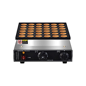 110V Commercial Mini Dutch Pancake Maker ，36PCS Dutch Pancake Baker Machine ，Nonstick Dorayaki Maker,Dutch Poffertjes Grill,Stainless Steel, Breakfast，Snacks, Desserts, Restaurants, Cafes