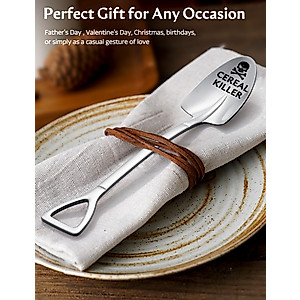 Funny Christmas Gifts for Men Stocking Stuffers, Mens Birthday Gifts for Him, Boyfriend, Husband, Unique Gifts for Dad, Grandpa, Gag Gifts Cereal Killer Spoon