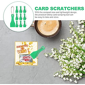 MILISTEN 10Pcs Scraper Tool Keychain for Lottery, Plastic Scraper Tool, Multi-Purpose Scraper Non-Scratch Cleaning Tool, Sticker/Label Remover Tool, Scoop Shape Key Ring Scratcher