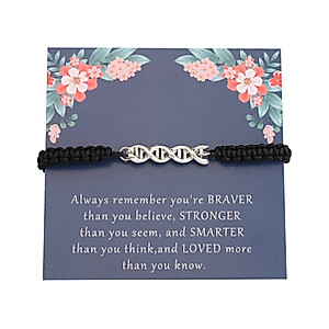 KUIYAI Biology Chemistry Atomic Science Gift Science Student Graduation Gift DNA Gift For Scientist Always Remember Gift (DNAbraceletC-BLK)