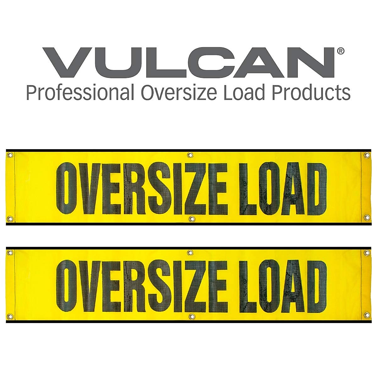 VULCAN Oversized Load Banner For Escort Vehicles - 2 Pack - Mesh - 12 Inch x 60 Inch