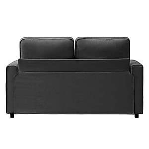 BALUS 3-in-1 Convertible Sofa Bed, Loveseat Sleeper Cot, 84" Tri-Fold Multi-Function Modern Sofa Bed Couch, Folding Mattress Sofa Bed for Guests, Futon for Living Room, Floor Sofa Bed (Dark Gray)