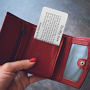 JAmuruwt Gifts for Son Metal Wallet Insert Card to My Son Gifts from Mom and Dad Birthday Christmas Graduation Wedding Deployment Gifts for Son