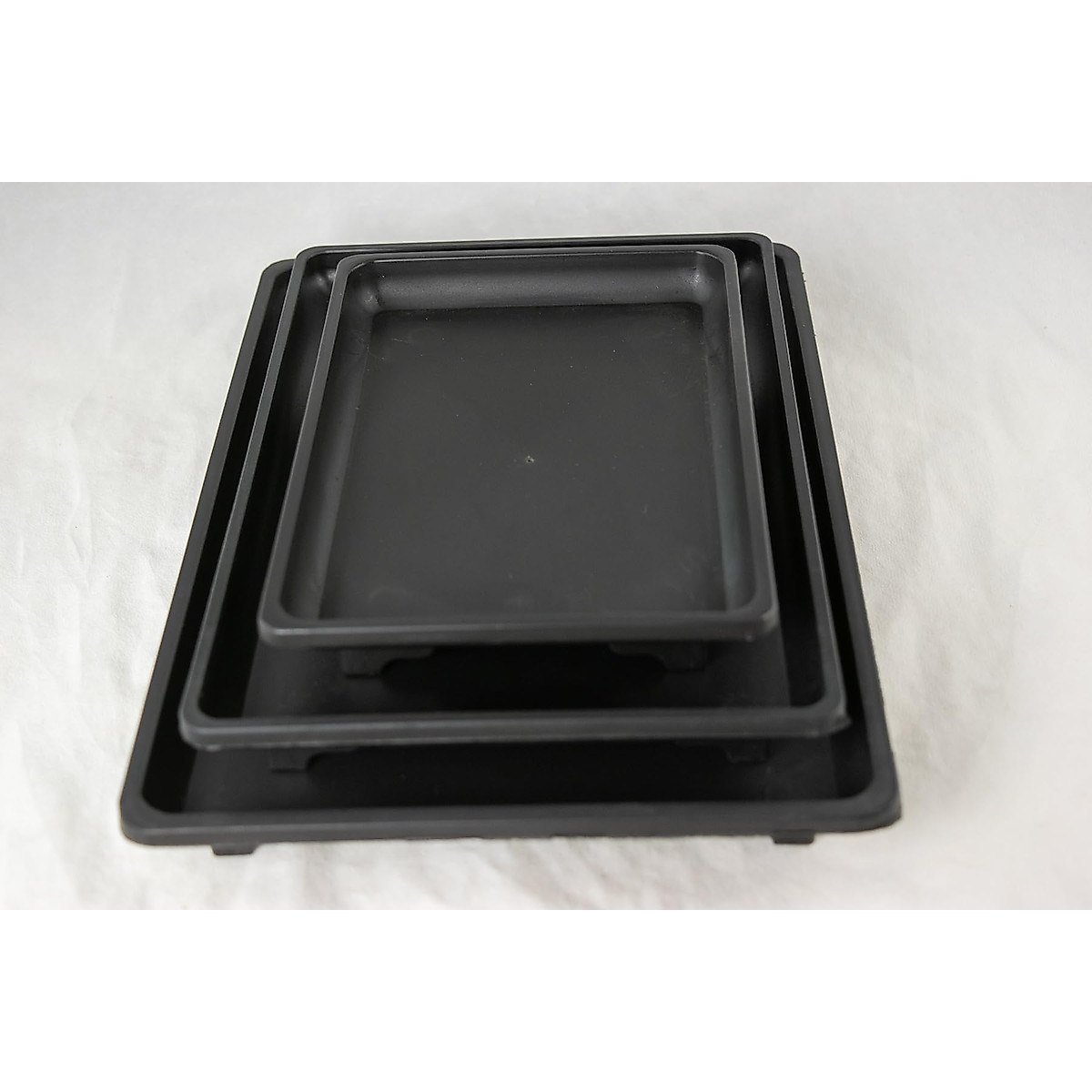 3 Mix Rectangular Black Plastic Humidity/Drip Tray for Bonsai Tree and House Indoor Plants 7", 9" & 10.5"