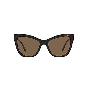 Versace Woman Sunglasses Havana Frame, Dark Brown Lenses, 56MM