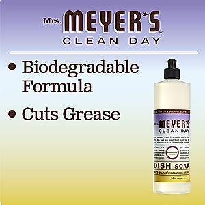 MRS. MEYER'S CLEAN DAY Liquid Dish Soap, Biodegradable Formula, Compassion Flower, 16 fl. oz