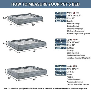 WNPETHOME Orthopedic Dog Beds for Large Dogs, Medium Waterproof Dog Couch with Removable Washable Cover & Anti-Slip Bottom, XL Dog Crate Bed with Sides