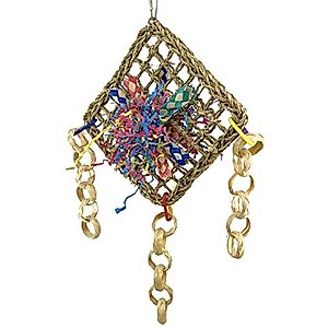 Bonka Bird Toys 1723 Four Corners Parrot cage Toys Cockatiel African Grey Foraging. Quality Product Made in USA