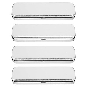 Small Tin Containers Small Tin Containers 4pcs Metal Pencil Case Tin Stationery Box Rectangular Empty Tin Box Containers for for School Office Candle Tins Balm Tins