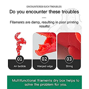 Official Creality Filament Dry Box, Dust-Proof and Moisture-Proof, Keeping PLA 1.75 Filaments Dry During 3D Printing, Filament Holder, Spool Holder, Filament Dryer, Storage Box 3D Printer Accessories