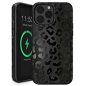 Velvet Caviar Designed for iPhone 14 PRO Case for Women [8ft Drop Tested] Compatible with MagSafe - Cute Girly Magnetic Protective Phone Cover (Black Leopard Cheetah)