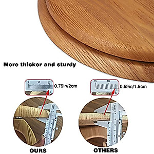 Wood Toilet Seat, Wooden Round Toilet Seats for American Standard Toilet Seat, Durable Metal Chrome Hinges, Natural Wood Veneer Oak