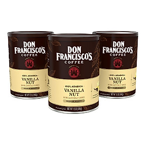 Don Francisco's Vanilla Nut Flavored Ground Coffee (3 x12 oz Cans)