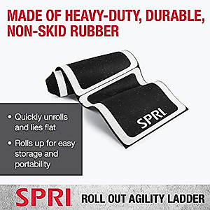 SPRI Roll-Out Agility Ladder Speed Training Equipment - Workout Exercise Fitness Equipment for Sports: Soccer, Football, Baseball, Basketball, Hockey, Boxing, Tennis, Softball