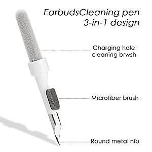 Bluetooth Earbuds Cleaning Pen, Multifunction Earphones Cleaner,in-Ear Headphones Cleaning Dust Removal Brush Pen, for Cleaning The Earwax,Dust in Bluetooth Headset Box,Camera and Mobile Phone