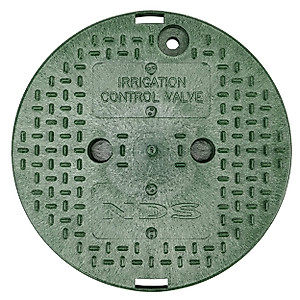 NDS 111BC Standard Series Round Valve Box Overlapping Cover-ICV, Inch, Black/Green Automatic Lawn Drip Irrigation Kits, 10" B/G