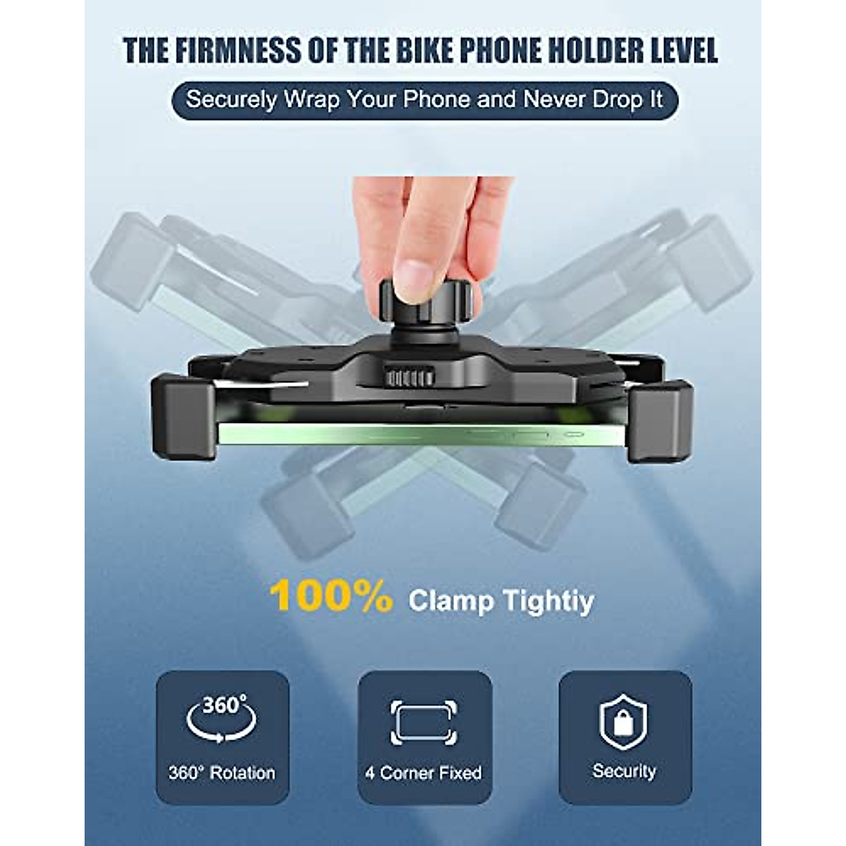 Lonbor Phone Mount for Car【Big Rear Mirrors Friendly】 Rear View Mirror Phone Holder,【2023 Upgraded 4 Clip More Stable】 360 Rotatable and Retractable Car Phone Holder Fit All Mobiles & Vehicles