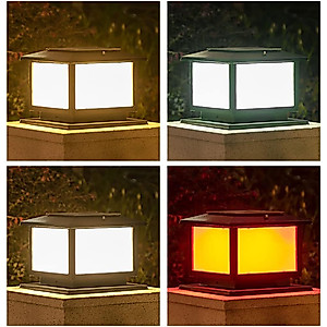 MODEBHD Nordic Terrace Pillar Lantern, Minimalist Landscape Column Light, Personality Entryway Post Light, Solar Power Dual Use Outdoor Lighting, Decoration Gate Wall Solar Light