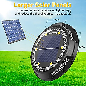 AsperX Solar Ground Lights, 8 Packs, IP65 Waterproof LED In-Ground Lights, Solar Outdoor Patio Lights, Disk Landscape Lights for Pathway, Yard, Garden, Deck, Driveway Lawn (Warm White+Blue)