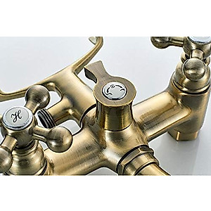 Kitchen Taps Bathtub Faucets Telephone Style Dual Handle Mixer Taps Bathroom Bath Outlet Nozzle Shower Faucet With Hand Shower