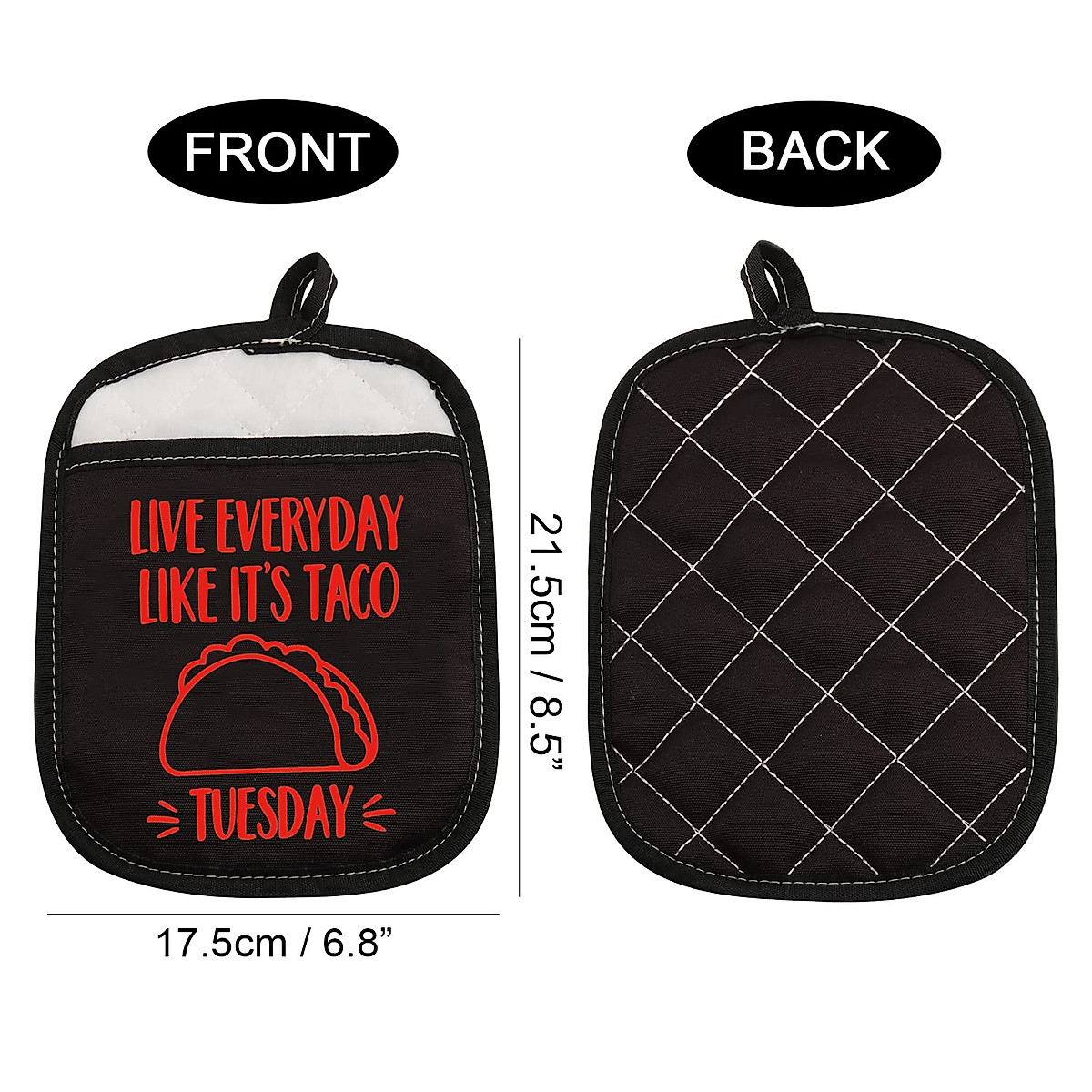 Taco Lover Gift Live Every Day Like Its Taco Tuesday Funny Oven Pot Holder with Pocket (Taco Tuesday)
