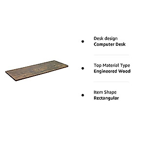 VIVO Vintage Brown 60 x 24 inch Universal Solid One-Piece Table Top for Standard and Sit to Stand Height Adjustable Home and Office Desk Frames, DESK-TOP60N