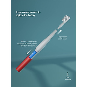 Blenpapa Kids Sonic Electric Toothbrush with Battery Powered 31000VPM High Vibration, Soft Bristles, Red