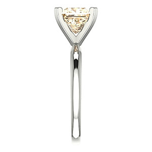 Clara Pucci 2.0 ct Princess Cut Solitaire Natural Brown Morganite Engagement Bridal Promise Anniversary Ring 18K White Gold Size 6.75