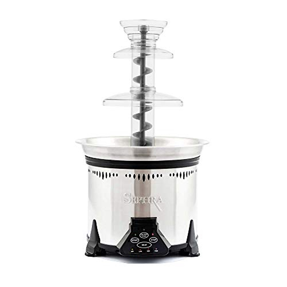 Sephra Elite Chocolate Fountain for Home, Whisper Quiet Motor, Chocolate Fondue Fountain Electric, Stainless Steel Heated Basin, QuickSet Tier Assembly, 19 Inches, 4-6 lb Capacity, Serves 40-50