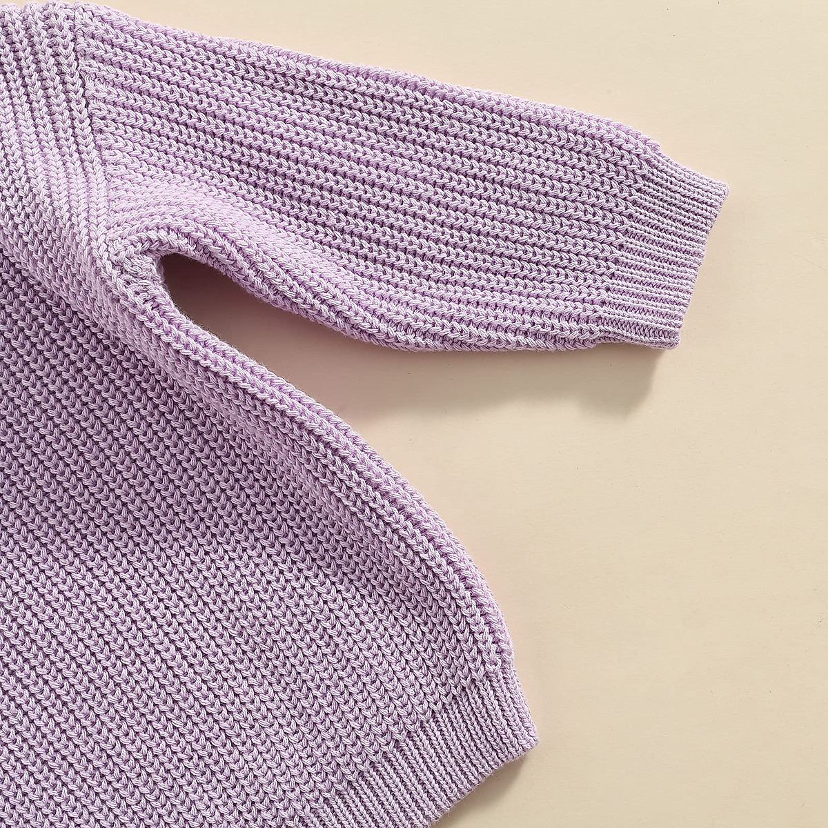 Toddler Baby Girl Boys Sweater Round Neck Long Sleeve Candy Color Knitted Pullover Tops Autumn Winter Sweatshirt (Candy Purple, 4-5T)