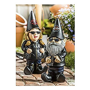 Harley-Davidson Lady Biker Themed Polystone Garden Gnome, 4.5 x 11 in. 544902C