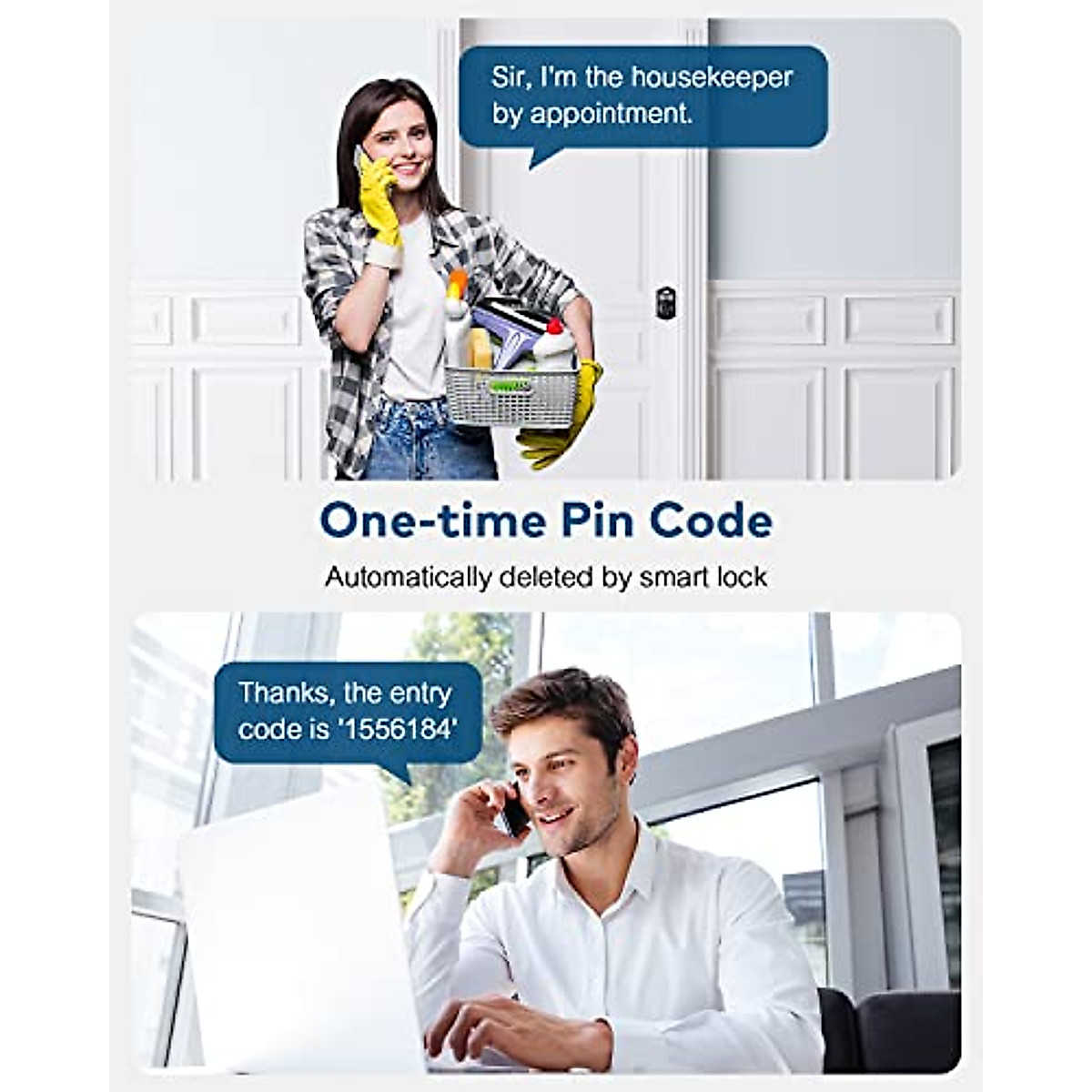 TEEHO Keyless Entry Door Locks with Keypads - Deadbolt Smart Lock - Front Door Lock Set with Door Knob - Auto Lock - Easy Installation - Matte Black