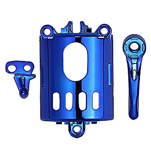 yotijar DIY Modified Hair Clipper Parts, 3pcs/Set Motor Cover Case Shell Adjustor Bar & Switch Kit for Wahl 8591/8148/8504 Cordless Hair Clippers - Blue