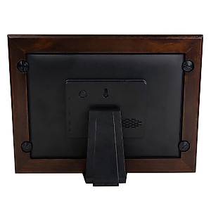 Brookstone PhotoShare 10.1” Smart Digital Picture Frame, Send Pics from Phone to Frames, WiFi, 8 GB, Holds 5,000+ Pics, HD Touchscreen, Premium Espresso Wood, Easy Setup, No Fees